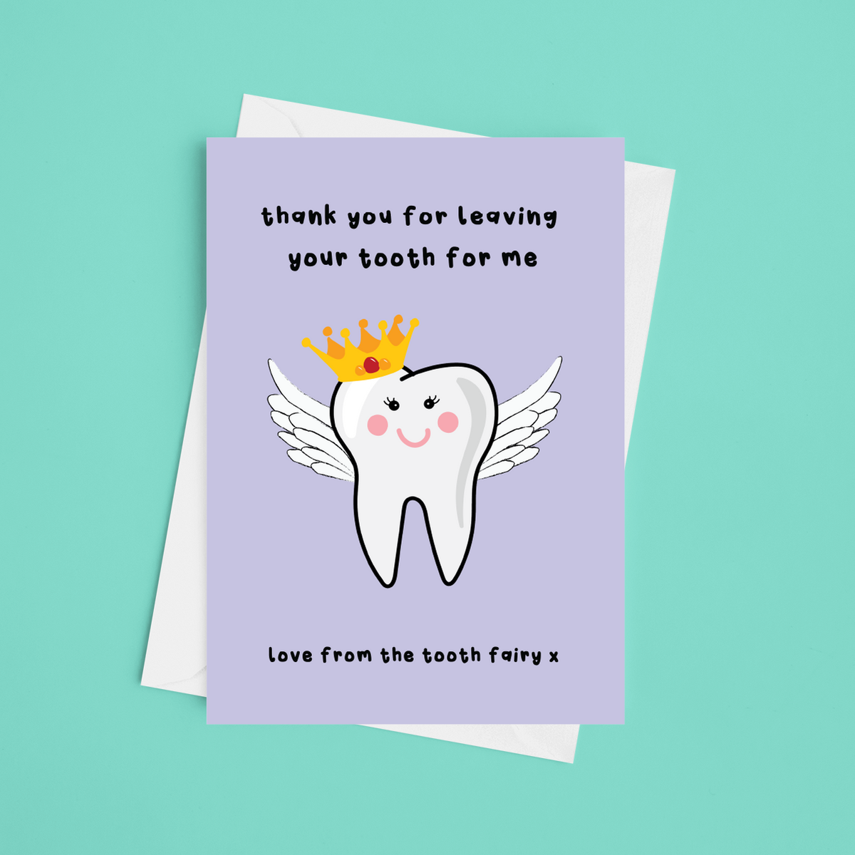 Tooth Fairy Thank You For Your Tooth - A5 Kids Card (Blank) – Laura ...